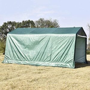 walnest Auto Storage Shelter Car Garage Steel Heavy Duty Carport Canopy Metal Frame Tent Waterproof (10×15×8ft, Green)