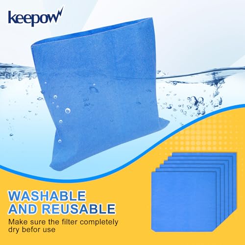 KEEPOW Reusable Shop Vac Filters Compatible with Stanley 1-6 Gallon Wet/Dry Vacuums, Part# 25-1217 (6 Pack)