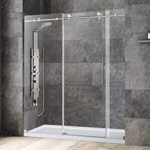 woodbridge frameless shower doors 68-72" width x 76" height with 3/8"(10mm) clear tempered glass