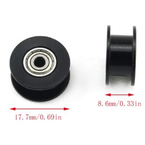 E-outstanding 2pcs Black 20T 20Teeth 3mm Inner Bore Idler Timing Pulley with Bearing 2GT Aluminium Alloy H Type GT2 Synchronous Wheel Without Teeth for 6mm Width Belt 3D Printer CNC Mechanical Drive