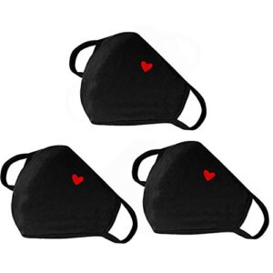 fashion cute heart face protection with adjustable nose bridge - mothers day gifts, gifts for women, unisex cotton cloth heart masks - washable reusable warm for outdoor activities