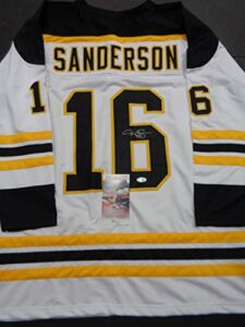 derek sanderson autographed custom boston bruins style jersey w/jsa coa