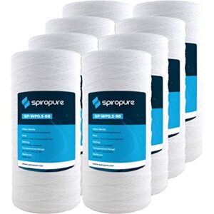 spiropure sp-wp0.5-bb 10x4.5 0.5 micron string-wound polypropylene water filter cartridge swc-45-10-0.5 wp.5bb97p 355212-43 (case of 8)