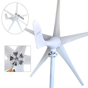 Pikasola Wind Turbine Generator Kit 400W 24V with 5 Blade, Wind Generator Kit with Charge Controller, Wind Power generator for Marine, RV, Home, Windmill Generator Suit for Hybrid Solar Wind System