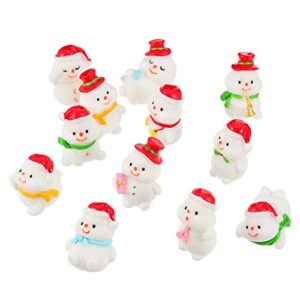 bestoyard 12pcs christmas miniatures snowman fairy garden ornaments resin crafts diy snow globe figurines landscape decorations dollhouse decor