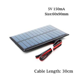 RANIT 60mm x 90mm 5V 150mA Poly Mini Solar Cell Panel Module with 30cm Cable DIY for Charger