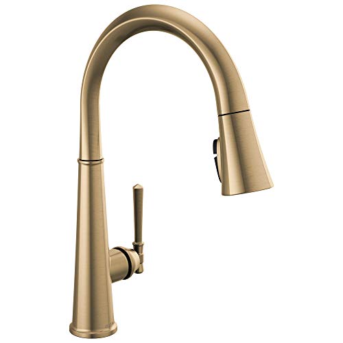 Delta Faucet Emmeline Gold Kitchen Faucet, Kitchen Faucets with Pull Down Sprayer, Kitchen Sink Faucet, Gold Faucet for Kitchen Sink with Magnetic Docking, Lumicoat Champagne Bronze 9182-CZ-PR-DST