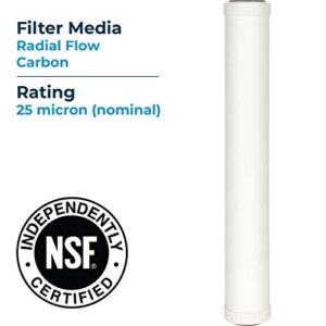 SpiroPure SP-RFC-20 20x2.5 25 Micron Coconut Shell Radial Flow Granular Activated Carbon (GAC) Water Filter Cartridge RFC-20 155065-43 SDP-2520 (Case of 6)