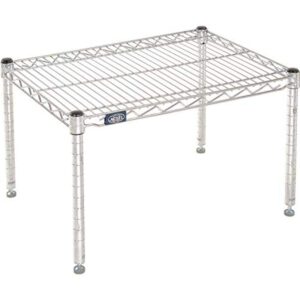 nexel commerical wire shelf platform dunnage storage rack, 18" x 24" x 14", chrome