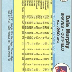 1982 Fleer Baseball Card #443 Dale Murphy Atlanta Braves Official MLB Trading Card (RAW Condition - EX or Better)