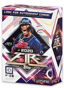 2020 topps fire mlb baseball blaster box (42 cards/bx + one 4-card parallel pk/bx)