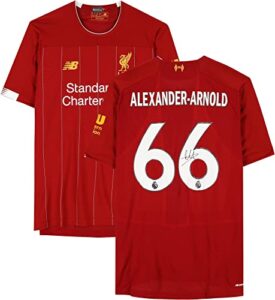 trent alexander-arnold liverpool fc autographed 2019-2020 home jersey - autographed soccer jerseys