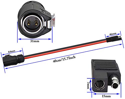 zdyCGTime 2 Pin Power Industrial Circular Connector to SAE Cable for Solar Panel Suitcase and Grand Design, Fit for Furrion, Forrest River RV Solar Panel Suitcase, Grand Design RV's Industry（10AWG）