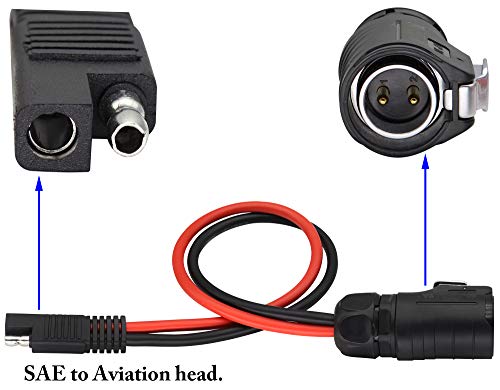 zdyCGTime 2 Pin Power Industrial Circular Connector to SAE Cable for Solar Panel Suitcase and Grand Design, Fit for Furrion, Forrest River RV Solar Panel Suitcase, Grand Design RV's Industry（10AWG）