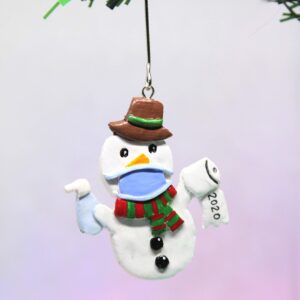 Quarantine Christmas Ornament 2020 Snowman | Face Mask Hand Sanitizer Covid Christmas Tree Ornaments