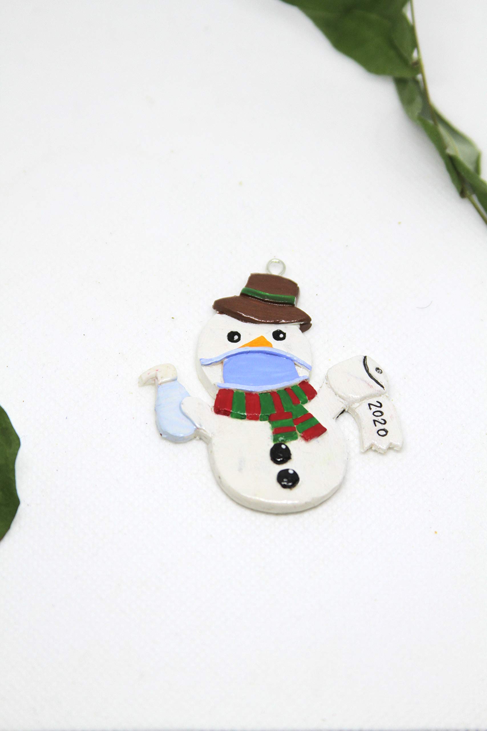 Quarantine Christmas Ornament 2020 Snowman | Face Mask Hand Sanitizer Covid Christmas Tree Ornaments