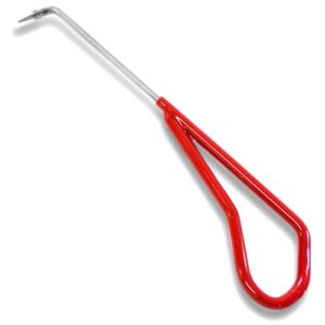 kakuri bonsai root hook, 8.6" professional bonsai root pick tool, japanese stainless steel, red, made in japan