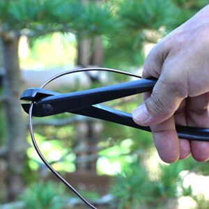 KAKURI Bonsai Wire Cutter 8" (205 mm) Heavy Duty Professional Bonsai Tool, Japanese Carbon Steel, Black, Made in JAPAN