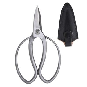 kakuri okubo shears 7" (180 mm) bonsai scissors, flower arranging scissors, japanese stainless steel, silver, made in japan