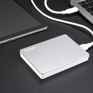 Toshiba Canvio Flex 1TB Portable External Hard Drive USB-C USB 3.0, Silver for PC, Mac, & Tablet - HDTX110XSCAA