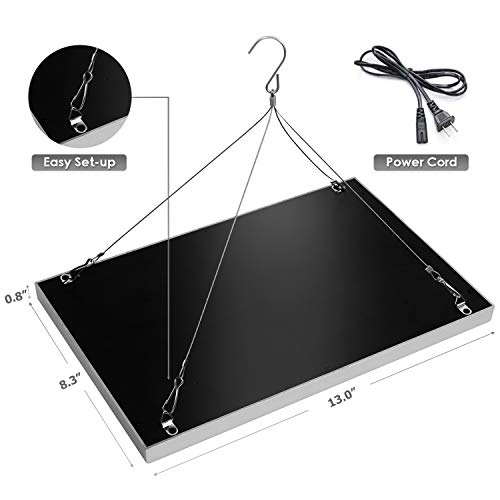 Diboys LED Grow Light for Indoor Plants, 45W Plant Lights Full Spectrum Panel Grow Light for Seedlings, Succulents, Micro Greens, Vegetable and Flower, 2 Pack