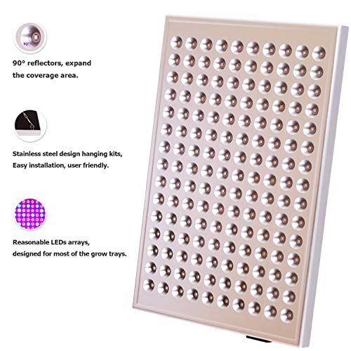 Diboys LED Grow Light for Indoor Plants, 45W Plant Lights Full Spectrum Panel Grow Light for Seedlings, Succulents, Micro Greens, Vegetable and Flower, 2 Pack