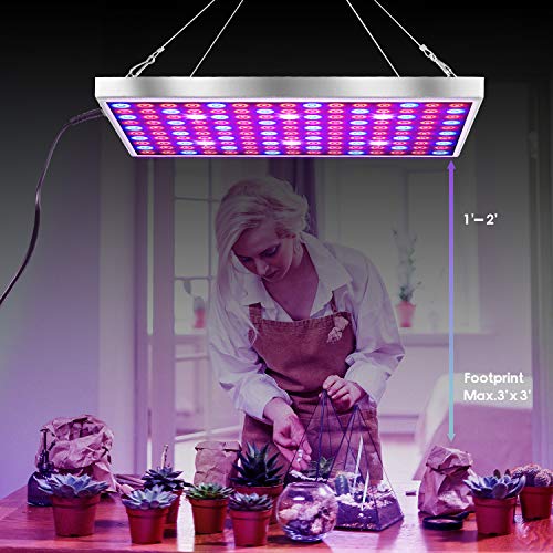 Diboys LED Grow Light for Indoor Plants, 45W Plant Lights Full Spectrum Panel Grow Light for Seedlings, Succulents, Micro Greens, Vegetable and Flower, 2 Pack