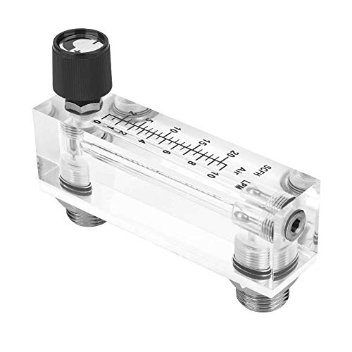 Gas Flowmeter LZM-6T Flowmeter Panel Type Flowmeter Acrylic PMMA Adjustable Panel Type Gas Flow Meter Tester 1~10LPM 1/4"BSP M181.5 with Control Valve for Oxygen Air Gas