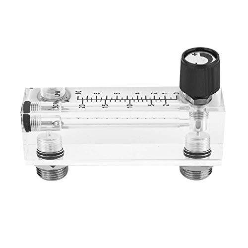 Gas Flowmeter LZM-6T Flowmeter Panel Type Flowmeter Acrylic PMMA Adjustable Panel Type Gas Flow Meter Tester 1~10LPM 1/4"BSP M181.5 with Control Valve for Oxygen Air Gas