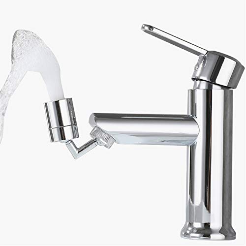 720-Degree Big Angle Swivel Universal Splash Filter Faucet Aerator,Dual Function Bathroom Sink Faucet Aerator,Multiple Function Gargle and Washing Eyes,15/16 Inch-27UNS-Male Thread-1.8GPM