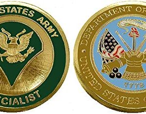 Military Challenge Coin, Army Veteran Challenge Coin, Collectible Coins, Enlisted Ranks (Specialist)