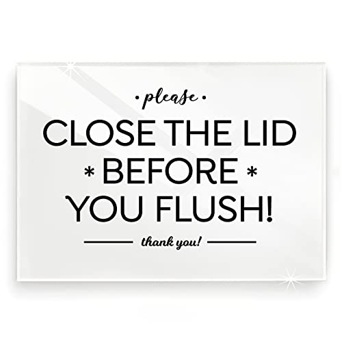 4x6 Inch Close the Lid Before You Flush Designer Sign ~ Ready to Stick, Lean or Frame