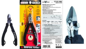 vampliers 4.75" mini precision carbon steel nippers, esd safe wire flush cutters. suitable for circuit board work. made in japan: vt-001-5mn