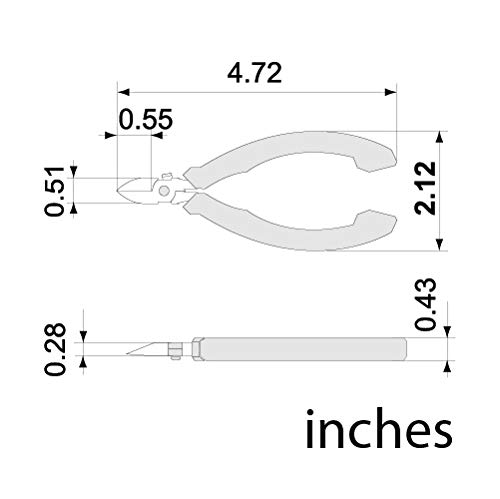 VAMPLIERS 4.75" Mini Precision Carbon Steel Nippers, ESD Safe Wire Flush Cutters. Suitable for Circuit Board Work. Made in Japan: VT-001-5MN