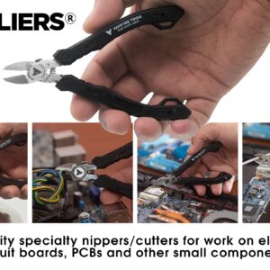 VAMPLIERS 4.75" Mini Precision Carbon Steel Nippers, ESD Safe Wire Flush Cutters. Suitable for Circuit Board Work. Made in Japan: VT-001-5MN