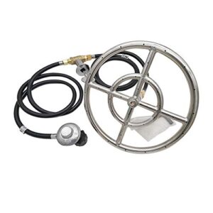 MENSI 12" Stainless Steel Fire Ring Burner Valve Assembly Kit Replacement Parts for Propane Gas Fire Pit, Outdoor Fireplaces 90000 BTU