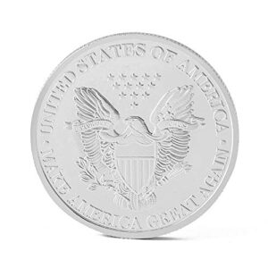 Donald Trump Coin-2020 President Donald Trump Inaugural Silver Eagle Commemorative Coin Collection Gift (Silver)