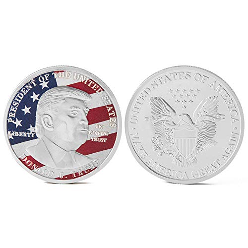 Donald Trump Coin-2020 President Donald Trump Inaugural Silver Eagle Commemorative Coin Collection Gift (Silver)