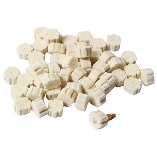 Aolamegs (100 Pack) .223/5.56 Wool Star Chamber Cleaning Pads or Attachment with Brass Connector