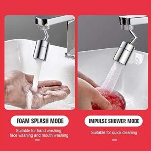 720 Degree Swivel Sink Faucet Aerator, Universal Splash Filter Faucet Sink Movable Tap Head Rotatable Filter Nozzle Faucet Head for Kitchen Bathroom - Easy Install (1PC External&Internal thread)