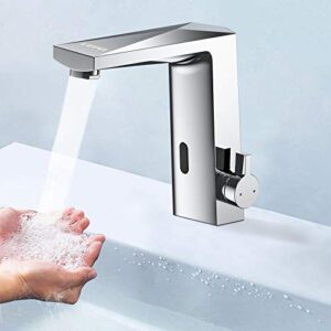 LEPO Touchless Sink Sensor Faucet, Automatic Motion Sensor Bathroom Sink Faucet Single Handle Brass Faucets Ideal for Kitchen Bathroom Basin Hotel