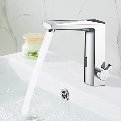 LEPO Touchless Sink Sensor Faucet, Automatic Motion Sensor Bathroom Sink Faucet Single Handle Brass Faucets Ideal for Kitchen Bathroom Basin Hotel