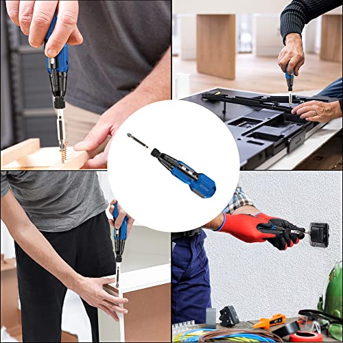 ACETOP Electric Screwdriver Cordless 900mAh Rechargeable Screwdriver with Dual Heads Bit, Extension Rod, 8 Bits and USB Cable, 4N.m Electric Torque, LED Light, Forward and Reverse Rotate