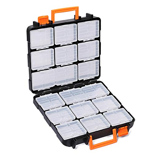 MIXPOWER 16 Detachable Sections 13.5-inch Toolbox, Removable Tool Box, Double side, Excellent Box for Storing Screws Nuts,Bolts and Small Tools