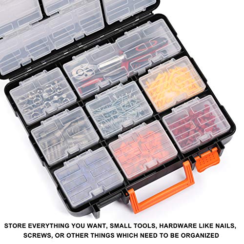 MIXPOWER 16 Detachable Sections 13.5-inch Toolbox, Removable Tool Box, Double side, Excellent Box for Storing Screws Nuts,Bolts and Small Tools