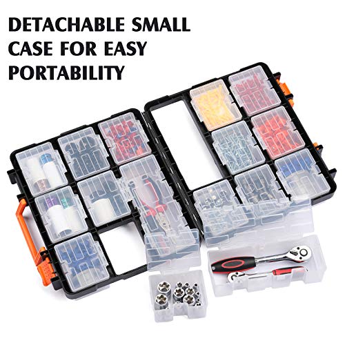 MIXPOWER 16 Detachable Sections 13.5-inch Toolbox, Removable Tool Box, Double side, Excellent Box for Storing Screws Nuts,Bolts and Small Tools