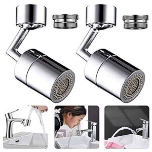 2pcs universal splash filter faucet 720°rotatable kitchen faucet anti-splash 4-layer filter oxygen-enriched foam leakproof faucet (applicable internal and external thread 23-24mm)