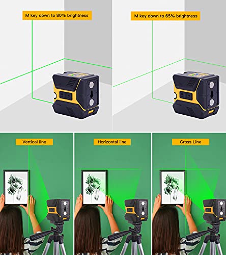 RONGPRO Self Leveling Laser Level, 50ft/15m Cross Line Laser level Laser Line leveler Beam Tool for Construction Picture Hanging Wall Writing Painting, Magnetic Mount Base and Carrying Pouch