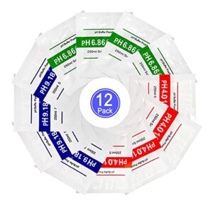 nynelly 12pcs ph meter buffer solution powder for precise and easy for precise ph calibration powder solution,4.01ph,6.86ph and 9.18ph