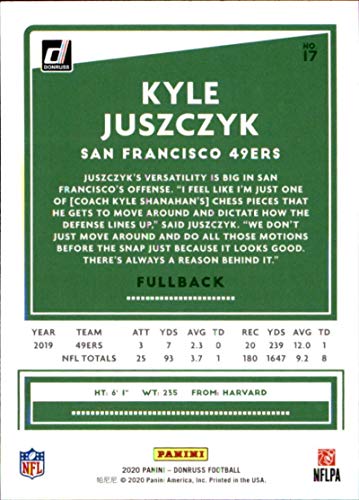 2020 Donruss #17 Kyle Juszczyk San Francisco 49ers Football Card